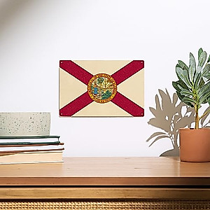 Lantern Press 6x9 Inch Wood Sign, Ready to Hang Wall Decor, Florida State Flag, Letterpress