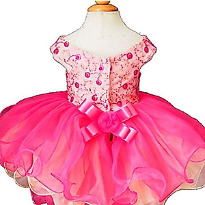 Jenniferwu EB1130F Infant Toddler Baby Newborn Little Girl's Pageant Party Birthday Dress HOTPINK Size 12-18M