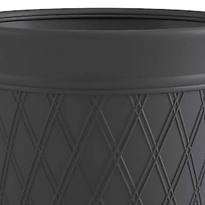 Suncast Round Resin Decorative Weatherproof Outdoor Hideaway Standard Garden Hose Storage Pot with Drainage Holes for Garden, Gray