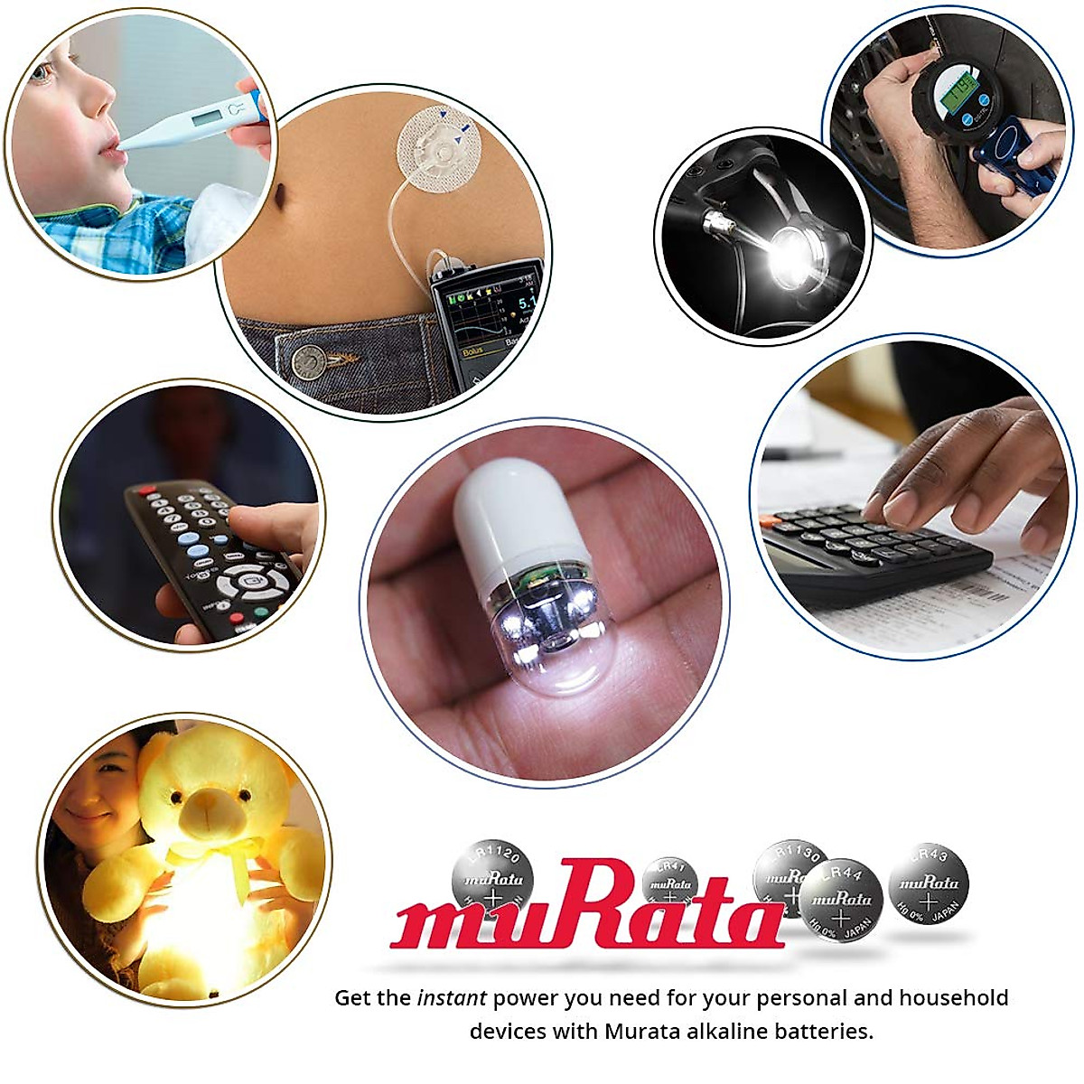 Murata LR1120 Battery AG8 391A Alkaline 1.5V Button Cell (15 Batteries)