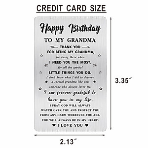 Alotozo Grandma Birthday Card, Happy Birthday Gifts to My Grandma, Grandmother Bday Engraved Wallet Card Inserts