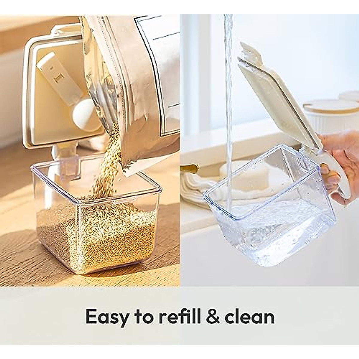 carrotez 2 Pack Airtight Spice Containers with Labels and Spoons, Food Storage Containers for Herbs, Coffee, Seasoning Organization, BPA free - White