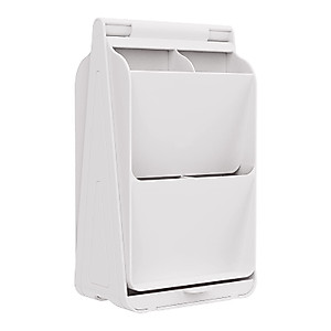 Coonice Cutlery Holder with Drip Tray Drawer, Flatware Organizer Sink Tidy Caddy Separable Parts Drawer Organizers Ivory White