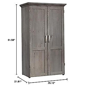 Sauder Miscellaneous Storage Craft & Sewing Armoire, L: 35.112" x W: 21.81" x H: 61.58", Mystic Oak Finish