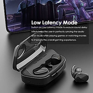 TWS Wireless Earbuds Sport with Earhooks Bluetooth Earbuds with Microphone Waterproof Wireless Ear Buds with Ear Hook for Casual Fitness Running Workout Headphones Gym Ear phones for Android iPhone