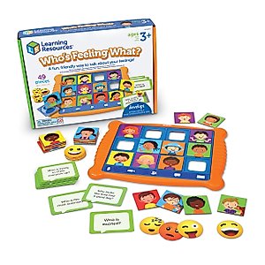 Learning Resources Who's Feeling What?,Social Emotional Learning Games, Communication Games for Kids, Emotion Toys, Feeling Toys for Kids, 49 Pieces, Age 3+