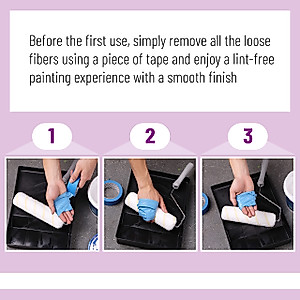 Bates- Paint Roller Covers, 9" Roller Covers, Pack of 5, Covers for Paint Rollers, Naps for Paint Roller Brush, Roller Naps, House Painting Supplies, Nap for Roller Frame, Covers for Paint Roller Kit