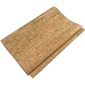 Misscrafts Cork Textured Faux Leather Sheets PU Fabric by The Yard 12.5 x 59 Inches Embellished Craft Fabric for Ornament Sewing DIY Crafts (Light Brown)
