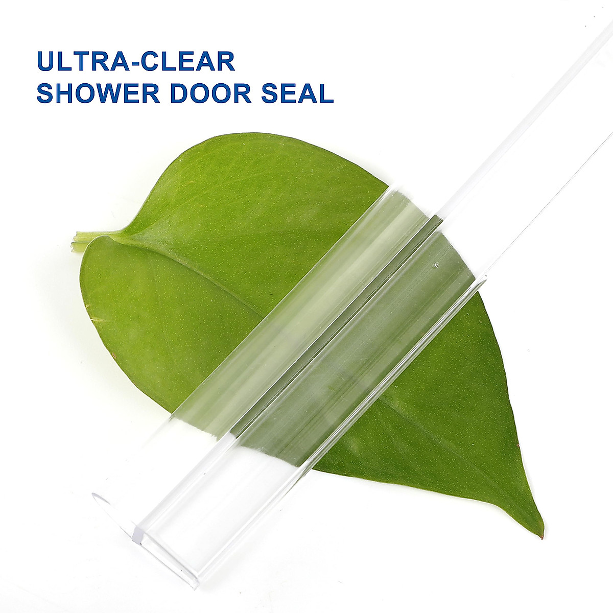 EAISMON Frameless Shower Door Seal for 3/8" Thick Glass, 2 Pack x 78" U Glass Shower Door Side Seal Strip Bottom Seal Door Sweep, Ultra-Clear Polycarbonate, Stop Shower Leaks Create a Water Barrier