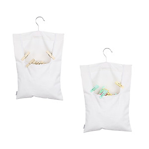 Augbunny 100% Cotton Canvas Clothespin Bag 2-Pack (White)