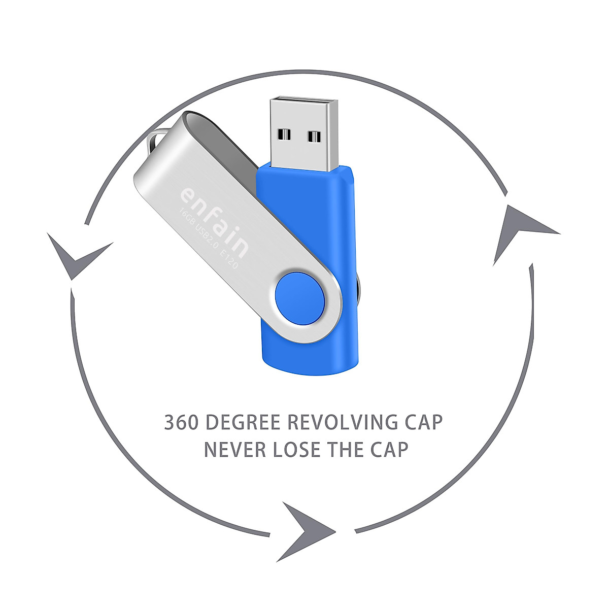 Professional 10-Pack of Enfain 16GB Multicolor USB Flash Drives - Swivel Memory Sticks for Efficient Data Storage and Sharing