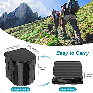 Teencci Portable Toilet for Camping, Portable Folding Camping Toilet with Lid, Portable Toilet for Adults, Outdoor Travel Toilet for Hiking, Camping, Boat, Car, Fishing, Beach