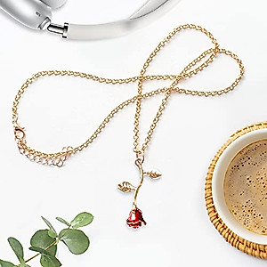 Gold Rose Pendant Necklace for Women - Aesthetic, Preppy Jewelry for Teen Girls and Women - Dainty Gold necklace for women - gold necklace for women trendy - 14k gold necklace for women