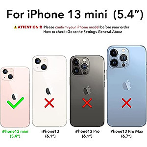 NGB Supremacy Compatible with iPhone 13 Mini Case with Tempered Glass Screen Protector/Ring Holder/Wrist Strap, Girls Women Liquid Bling Sparkle Floating Glitter Cute Phone Case (Aqua/Purple)