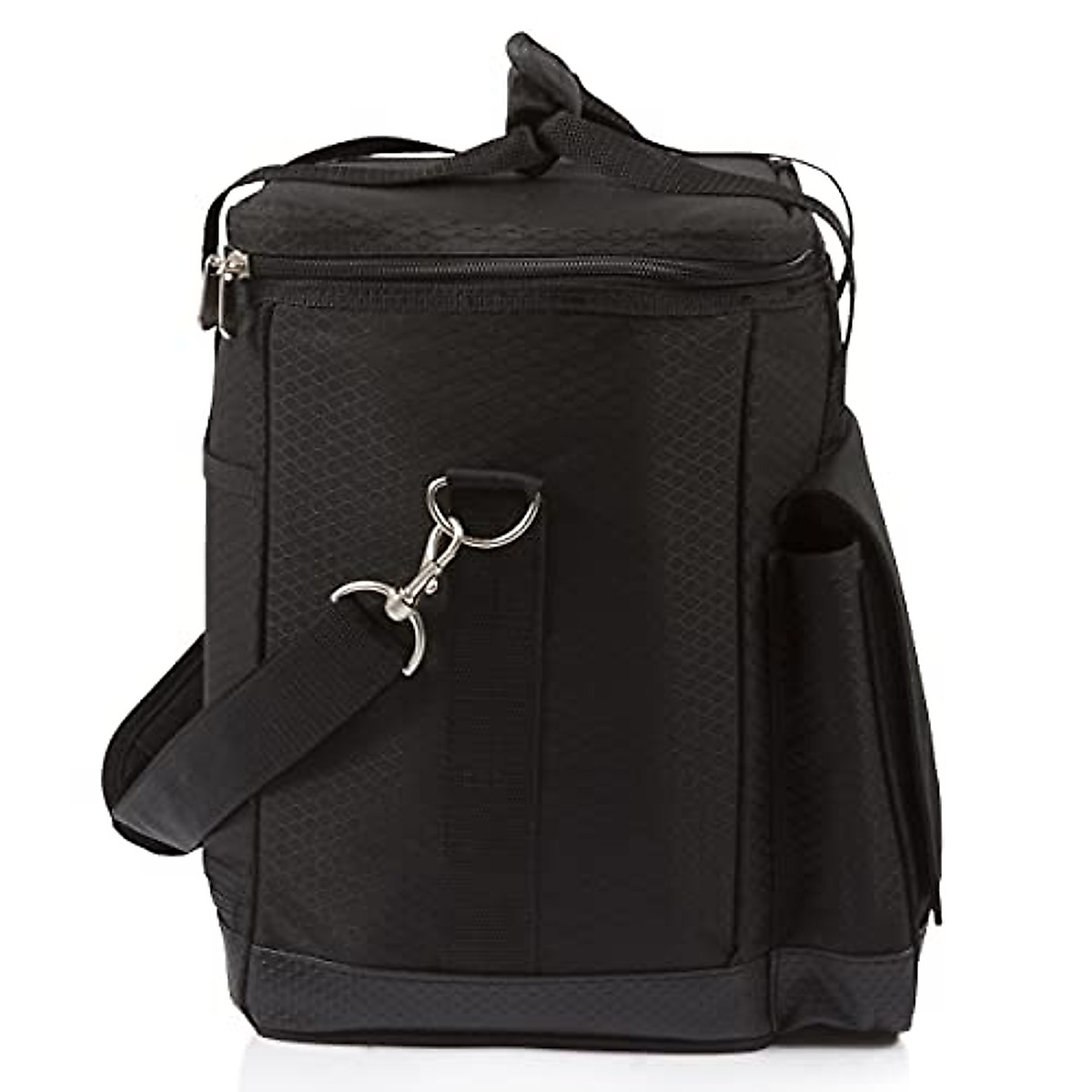 PICNIC TIME Cellar 6-Bottle Wine Carrier & Cooler Tote, Insulated Padded Wine Cooler Bag for Travel, Portable Water-Resistant Wine Bag, (Black with Gray Accents)