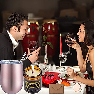 Sqeffort Birthday Gifts for Women Best Friends, Tumbler and Lavender Scented Candles Funny Gifts for Her, Women, Friends