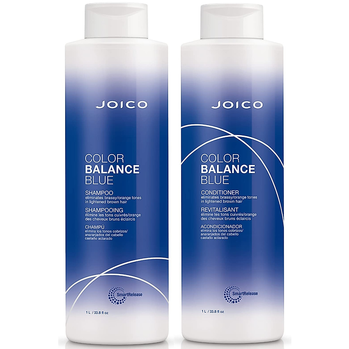 Joico Color Balance Blue Shampoo & Conditioner Set | Eliminate Brassy and Orange Tones | For Lightened Brown Hair
