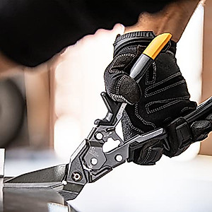 ToughBuilt - Straight Offset Long Cut Aviation Snips - One Handed Lock Operation - (TB-H4-60-SOL)