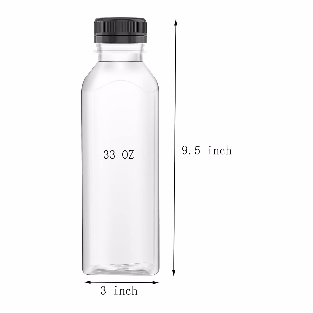 3 Pcs 17 Oz Plastic Juice Bottles Empty Clear Containers with Tamper Proof Lids for Juice, Milk and Other Beverage