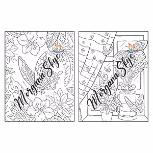 Butterflies Adult Coloring Book: Beautiful Butterfly Designs with Lovely Flowers, Cute Animals and Relaxing Nature Scenes for Stress Relief and Relaxation