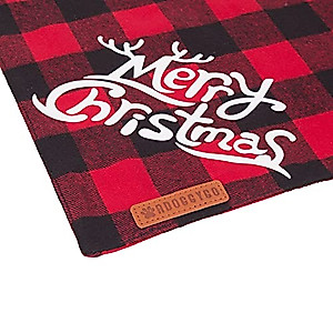 ADOGGYGO Christmas Dog Bandanas, Classic Red Green Plaid Dog Christmas Scarf Triangle Bib, Multiple Sizes Offered, Merry Bandanas for Medium Large Dogs (Large, Christmas)