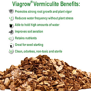 Viagrow Coarse and Chunky Vermiculite by Viagrow, Made in America (16 Qts / 4 Gallons / .53 CF / 1 Pack)