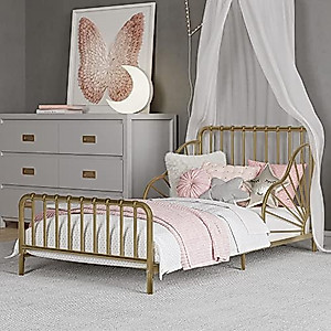 Little Seeds Quinn Whimsical Metal Toddler Bed, Gold