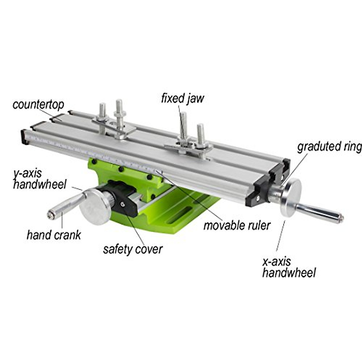 Industool Mini Milling Machine, Multifunction Worktable Milling Machine Compound Multi - function Milling Machine with Cross Sliding Table Vise for DIY Lathe Bench Drill