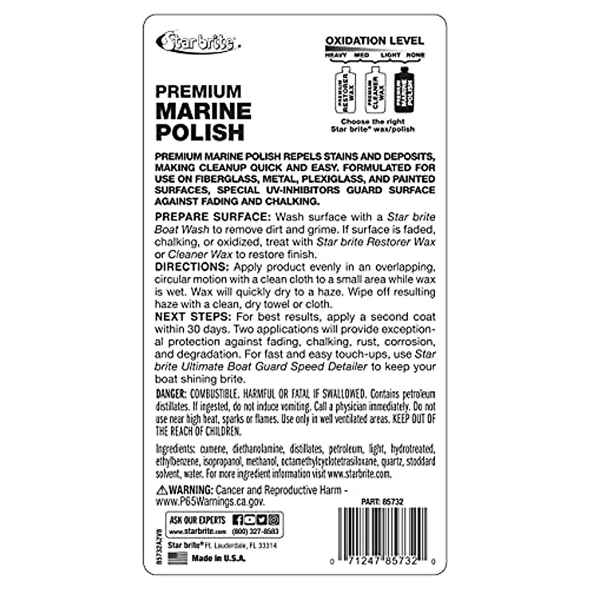 Star brite Premium Marine Polish with PTEF - Boat Wax That Seals & Protects Gel Coat with a High Gloss Finish