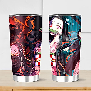 Stainless Steel Insulated Tumbler 20oz nezuko Cold Coffee Tea Wine Hot Iced Cup Mug Suit for Home Office Travel
