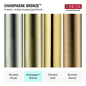 DELTA FAUCET 10-inch Raincan Shower Head and Hand Held Shower Combo, Gold Square Shower Head, Rainfall Shower Head, Hand Shower, High Pressure Shower, 1.75 GPM Flow Rate, Champagne Bronze 75527-CZ