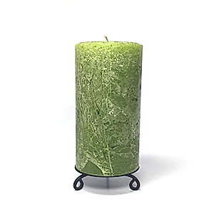 Pear Green Rustic Unscented Pillar Candle - Choose Size - Handmade