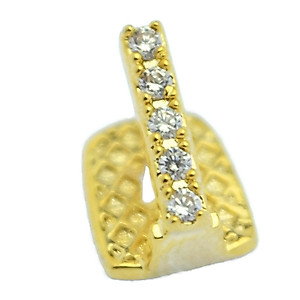 CZ Gap Grillz 14k Gold Plated Single Tooth Top or Bottom Teeth Single Hip Hop Grills