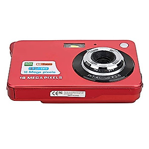 Digital Camera, 2.7 inch TFT LCD Display Pocket Camera, 18 Megapixel 8X Zoom Card Digital Camera, Support 32GB Memory Card, Builtin Microphone, with Lanyard/Storage Bag(red)