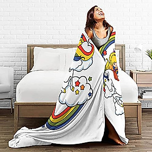 Qualet Rain-Bow Brite Ultra-Soft Micro Fleece Blanket Home Decor Throw Lightweight for Couch Bed Sofa 60"X50"
