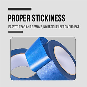 Lichamp Blue Painters Tape 2 inches Wide, 10 Pack Blue Masking Tape Bulk Multi Pack, 1.95 inch x 55 Yards x 10 Rolls (550 Total Yards)