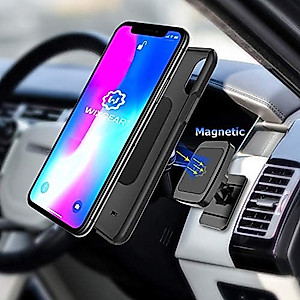 WixGear (2 Pack Universal Stick On Dashboard Magnetic Phone Car Mount, for Cell Phones and Mini Tablets with Fast Swift-snap Technology, (Newer Bigger Model)