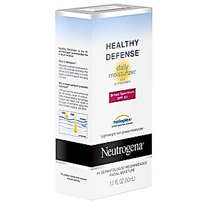 Neutrogena Healthy Defense Daily Moisturizer with SPF 50 and Vitamin E, Lightweight Face Lotion with SPF 50 Sunscreen and Antioxidants, Vitamin C & Vitamin E, 1.7 fl. oz (Pack of 2)