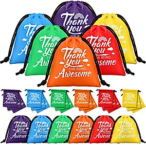 Paterr 24 Pcs Thank You Employee Appreciation Gift Bags Thank You Goodie Bags Thank You for Being Awesome Drawstring Team Bags for Coworker Colleague Teacher Office