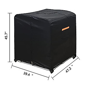 BRUXOLAY IBC Tote Cover 275 Gallon Water Tank Protection Cover Zipper 600D Heavy Waterproof Sunscreen Material 1000L Outdoor Garden Water Tank Cover