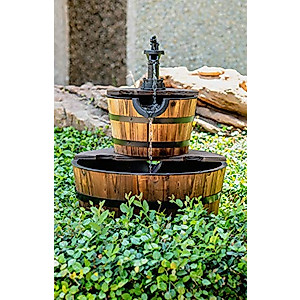 Sun-Ray 412001 Two Tiered Country Fountain, Brown