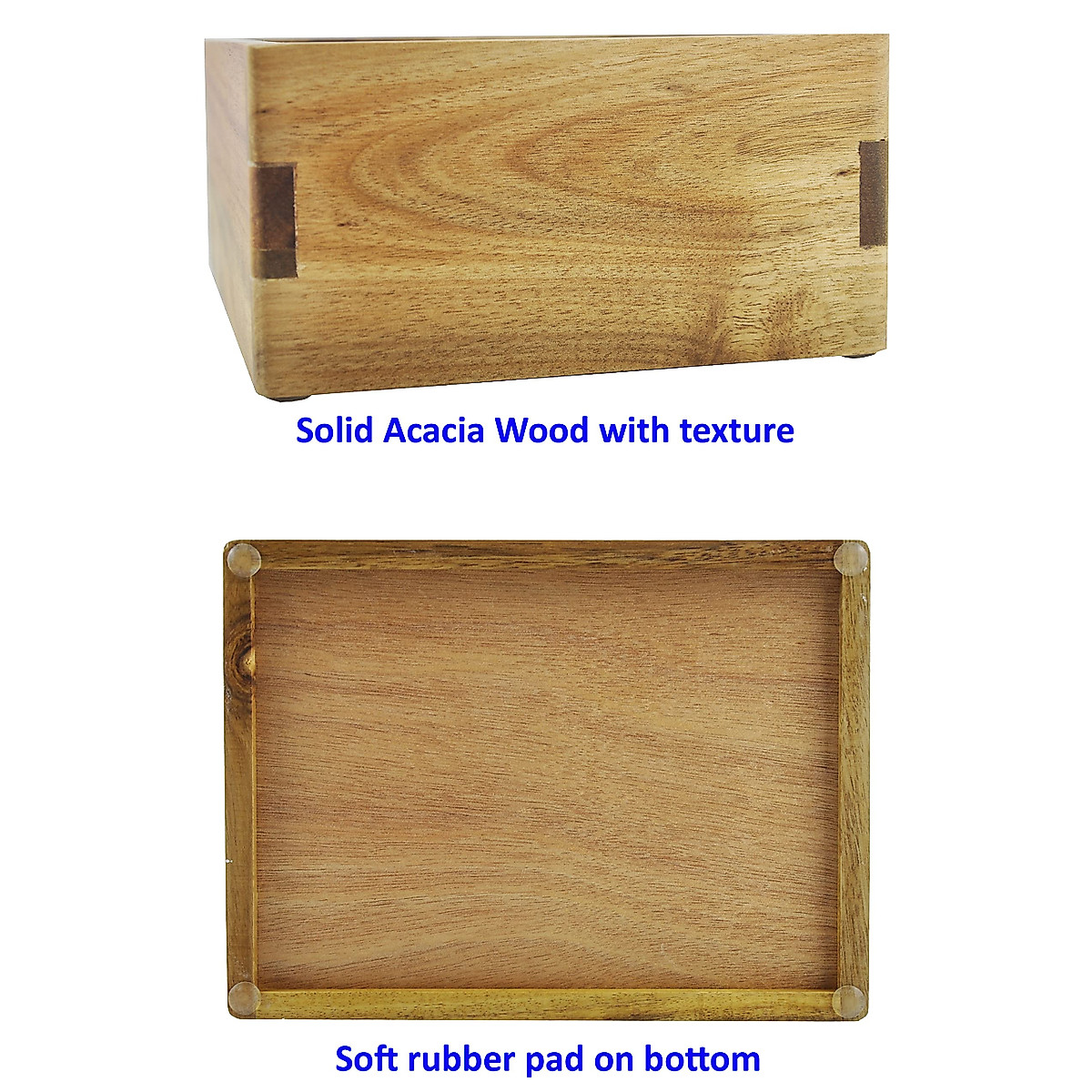 Spiretro Wooden Storage Box with Lid, Stash Box, Keepsake Chest to Organize Jewelry, Coins, Cards, Small Treasure, Handmade Natural Acacia Decorative Crate, Brown- 8 x 6 x 3 inches