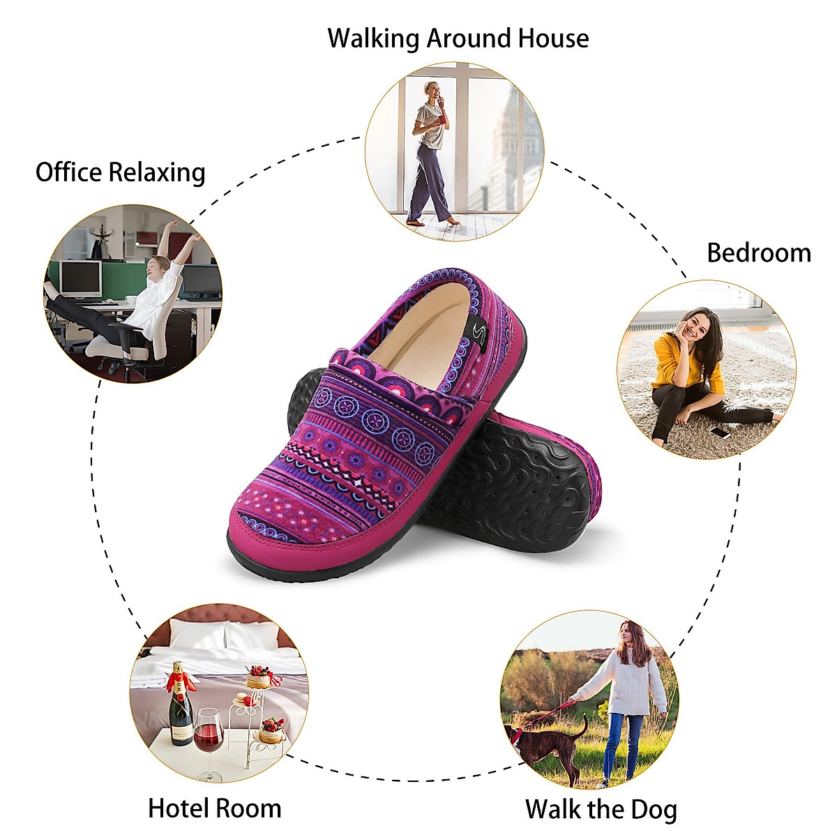Spesoul Warm House Slippers for Women Men Fuzzy House Shoes Home Slipper Socks Outdoor Moccasin Slippers Sneakers Closed Back Lightweight Barefoot for Bedroom Office Travel 7.5-8.5 Women/5.5-6.5 Men