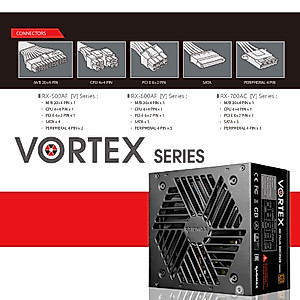 RAIDMAX Vortex 500/600/700/800watts 80+ Certified Standard and Bronze and Gold ATX Power Supply, Continuous Power with 120mm Quiet Fan, ATX 12V V2.3/EPS 12V Active PFC Power Supply (700, Watts)