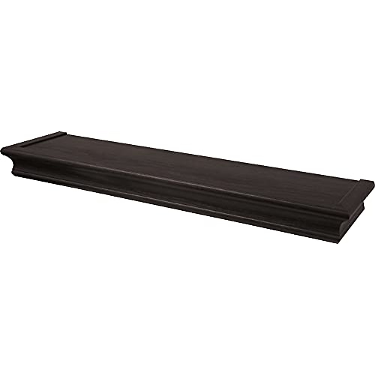 HIGH & MIGHTY 515612 Decorative 24" Floating Shelf Holds up to 20lbs, Easy Tool-Free Dry Wall Installation, Beveled, Retail Packaging, Espresso