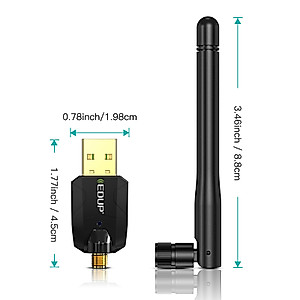 EDUP LOVE USB Bluetooth 5.0 Adapter with External Antenna for PC, Long Range 328FT/100M Wireless Transfer Bluetooth 5.0 EDR Dongle Transmitter Receiver for Desktop Laptop with Windows 11/10/8/8.1/7