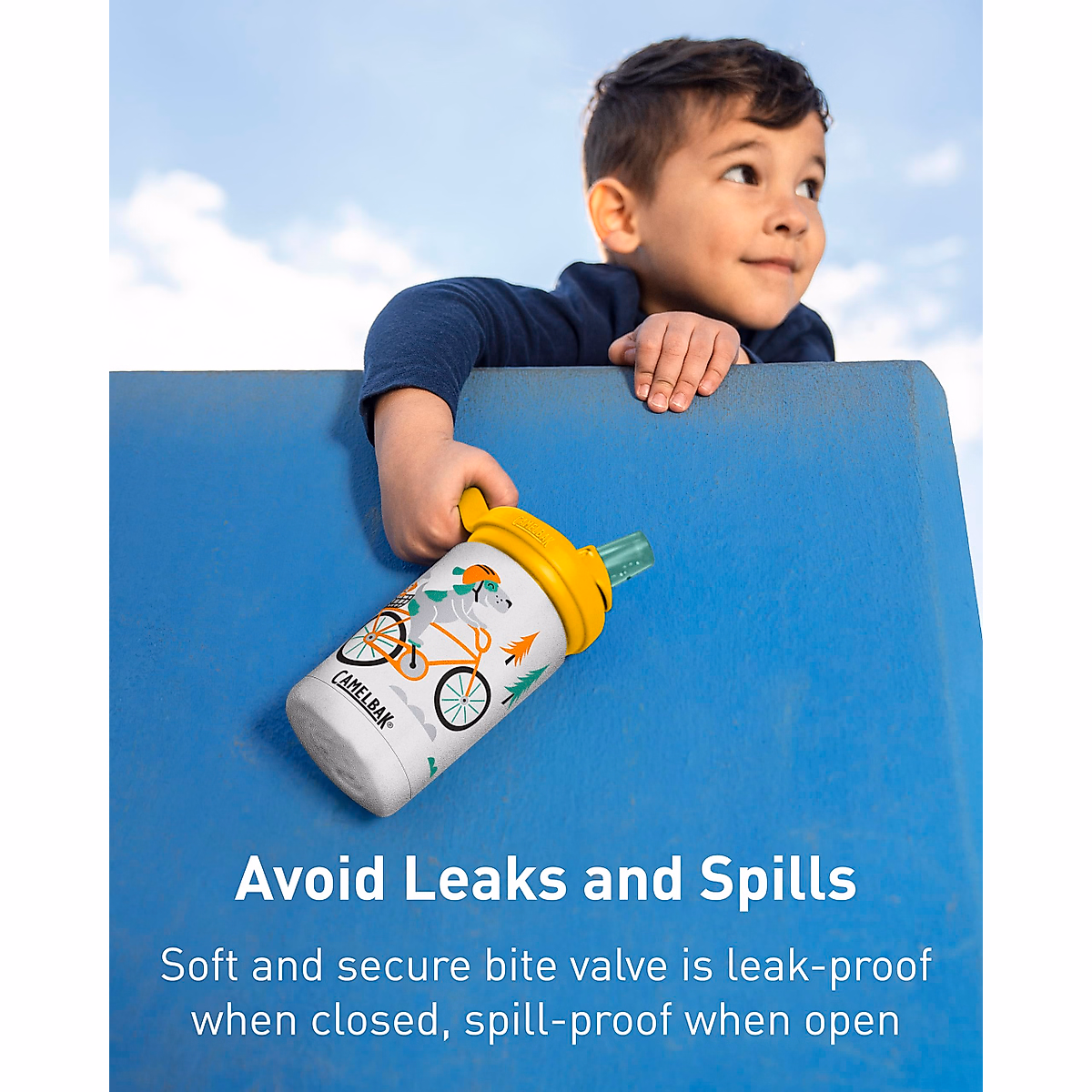 CamelBak eddy+ Kids Water Bottle with Straw, Insulated Stainless Steel - Leak-Proof when Closed, 12oz, Bugs!