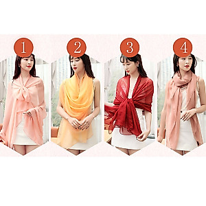 Lobagve Van Caro Sheer Chiffon Scarf Beach Shawl Elegant Lotus Sunscreen Scarf for Women (Purple)