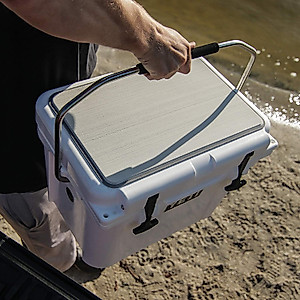 Castaway Customs SeaDek Foam Yeti Seat Cushion | 3M Adhesive Backing | Cooler Pad Accessory | Washable & Durable | Fits Roadie 20 QT (Storm Gray/Black)