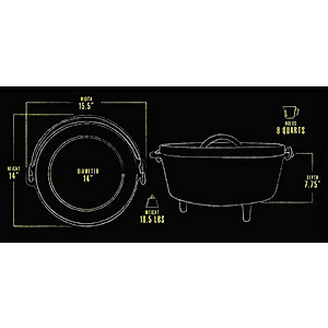 Pit Boss 14” Cast Iron Dutch Oven, Black
